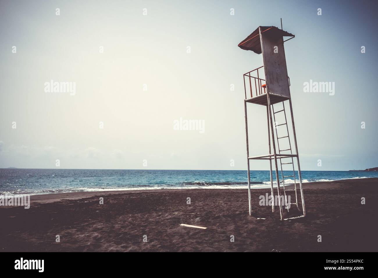 Lifeguard tower chair in Fogo Island, Cape Verde, Africa. Lifeguard ...