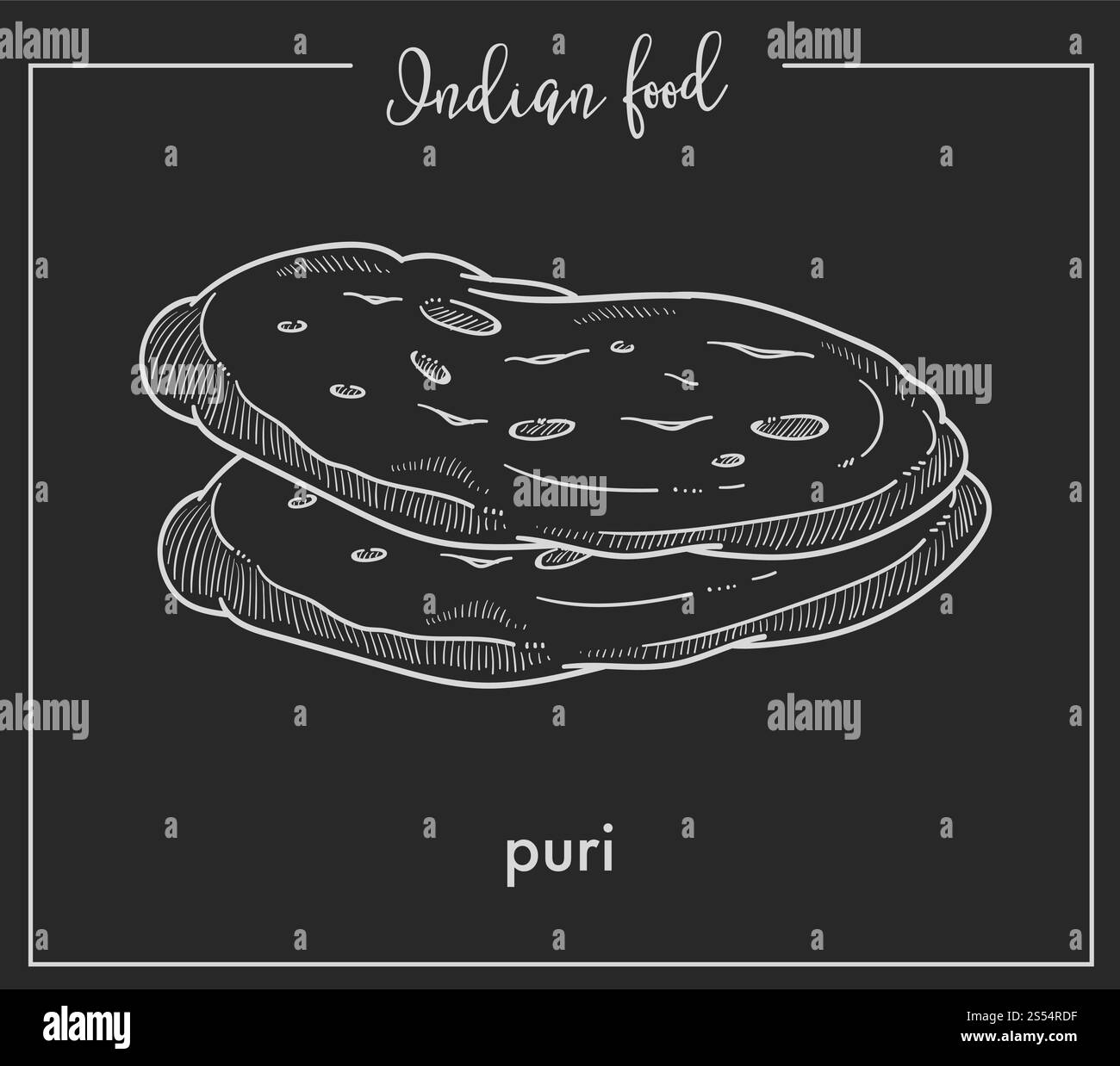 Delicious soft hot puri loaves from traditional national Indian food ...