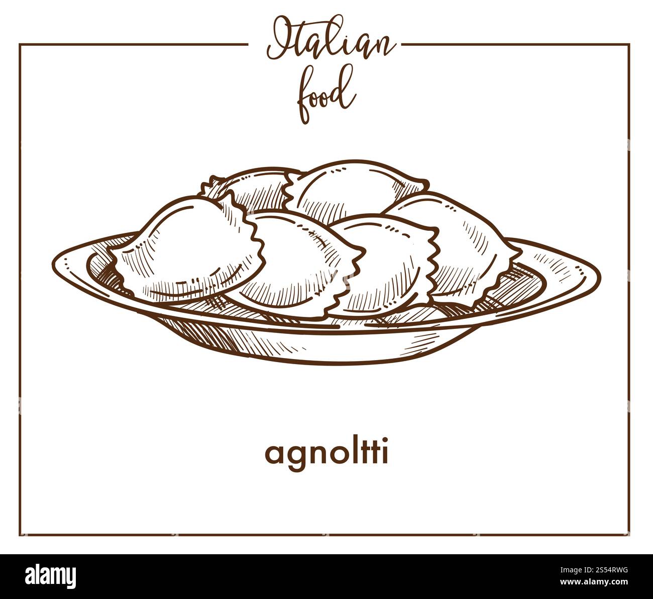 Ravioli agnolotti pasta food Stock Vector Images - Alamy