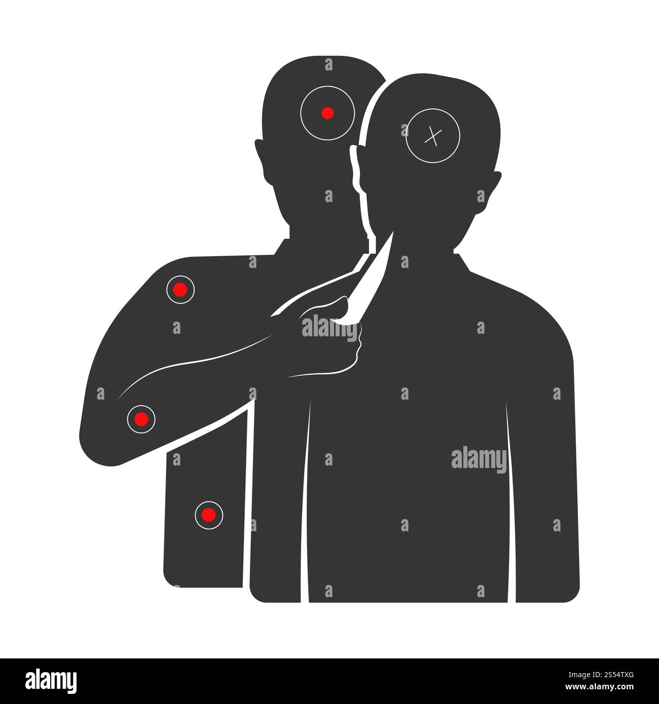 Target with criminal that holds knife and hostage silhouettes. Aim for ...