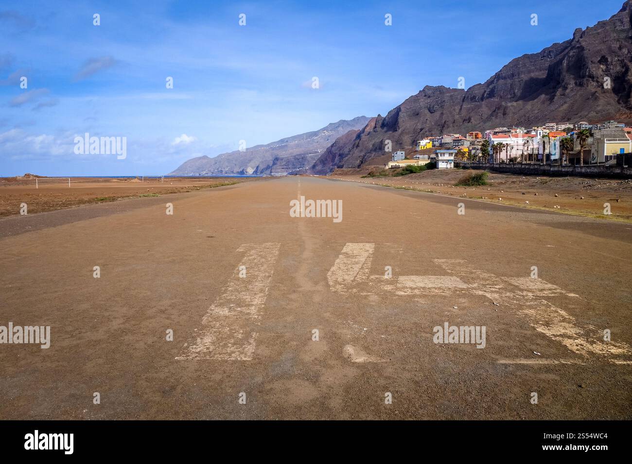 Old abandoned landing runway in Ponta do Sol, Santo Antao island, Cape ...