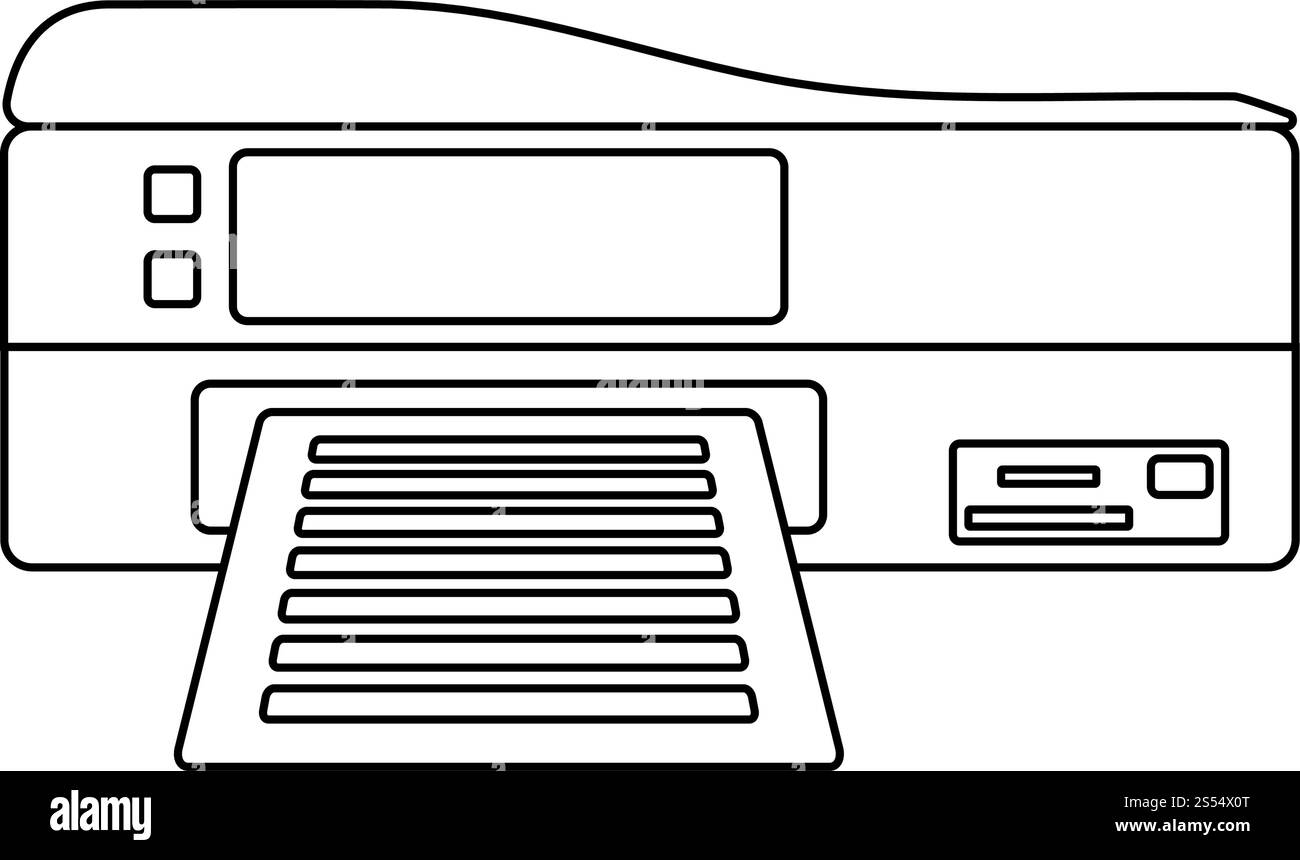 Printer Icon. Outline Simple Design With Editable Stroke. Vector ...
