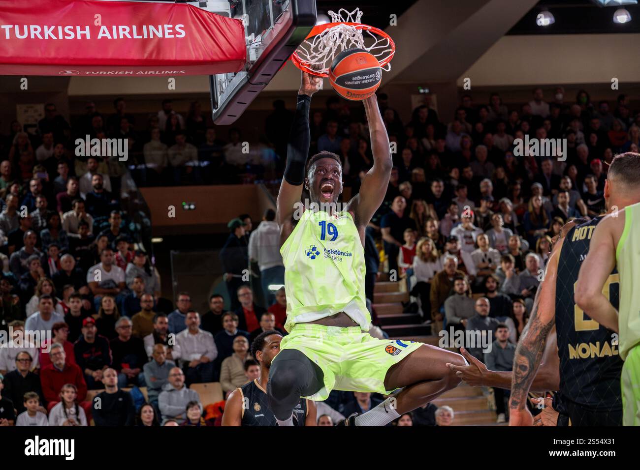 Monaco, Monaco. 09th Jan, 2025. Barcelona player #19 Youssoupha Fall ...