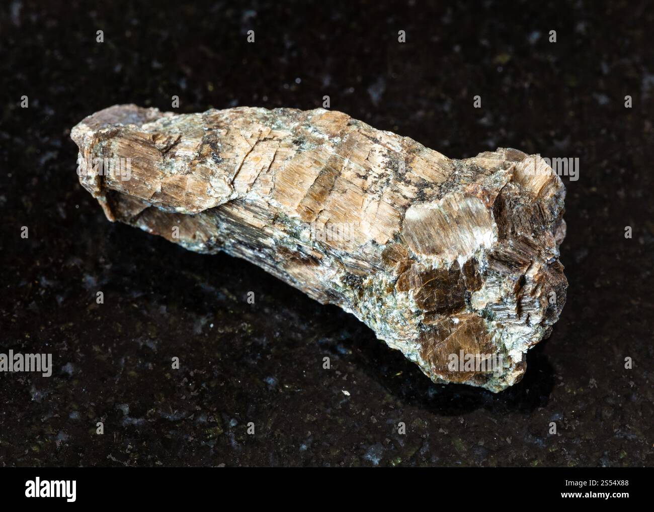 closeup of sample of natural mineral from geological collection - rough ...