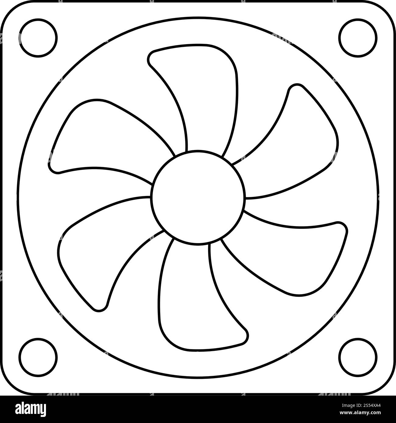 Fan Icon. Outline Simple Design With Editable Stroke. Vector ...