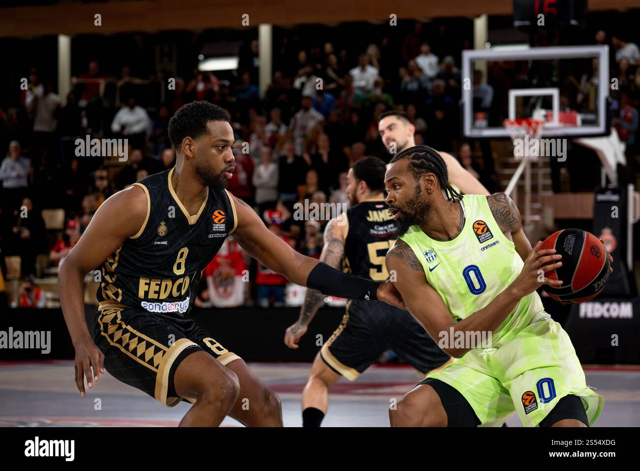 Monaco, Monaco. 09th Jan, 2025. Monaco player #8 Jordan Loyd and ...