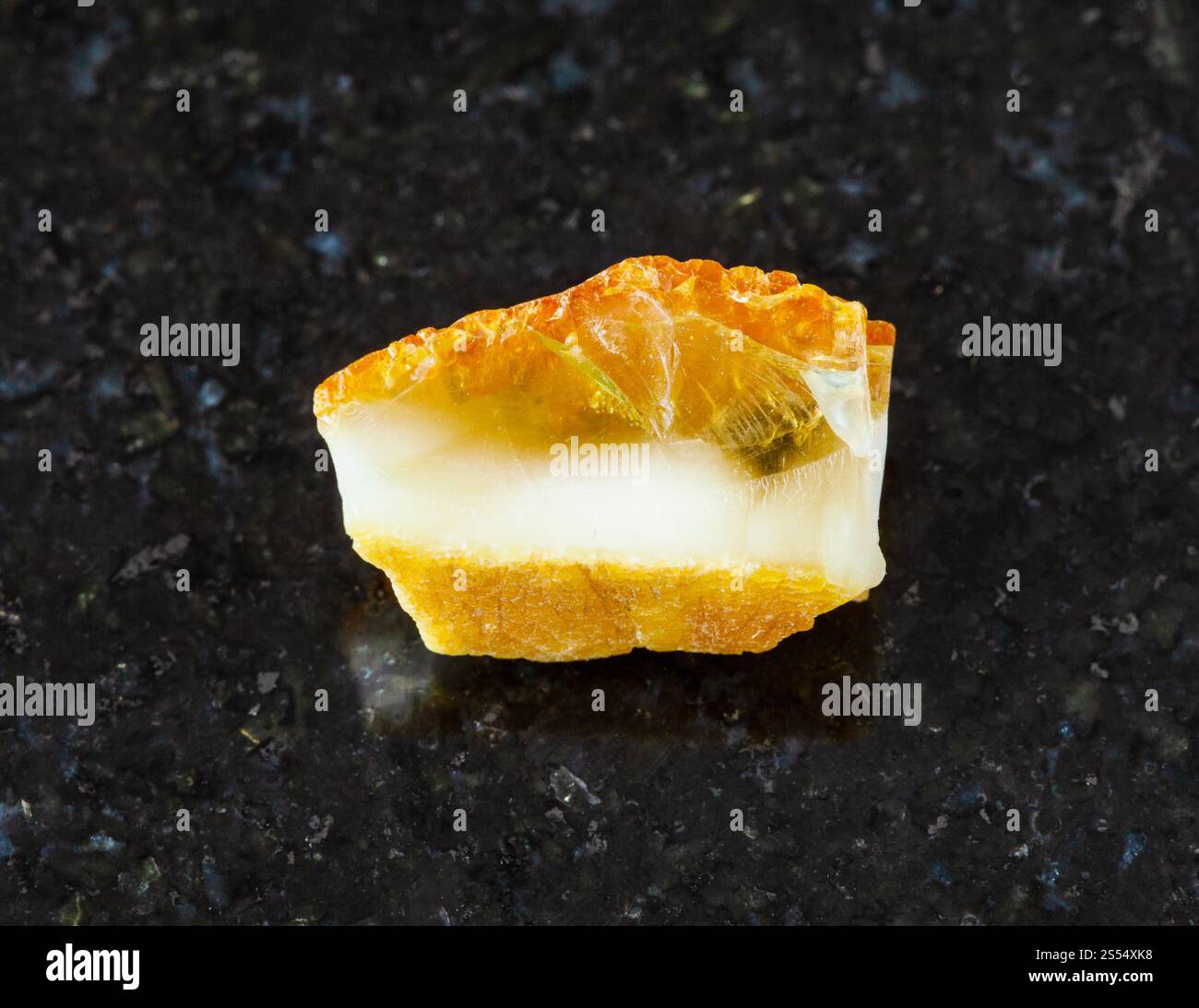 closeup of sample of natural mineral from geological collection ...