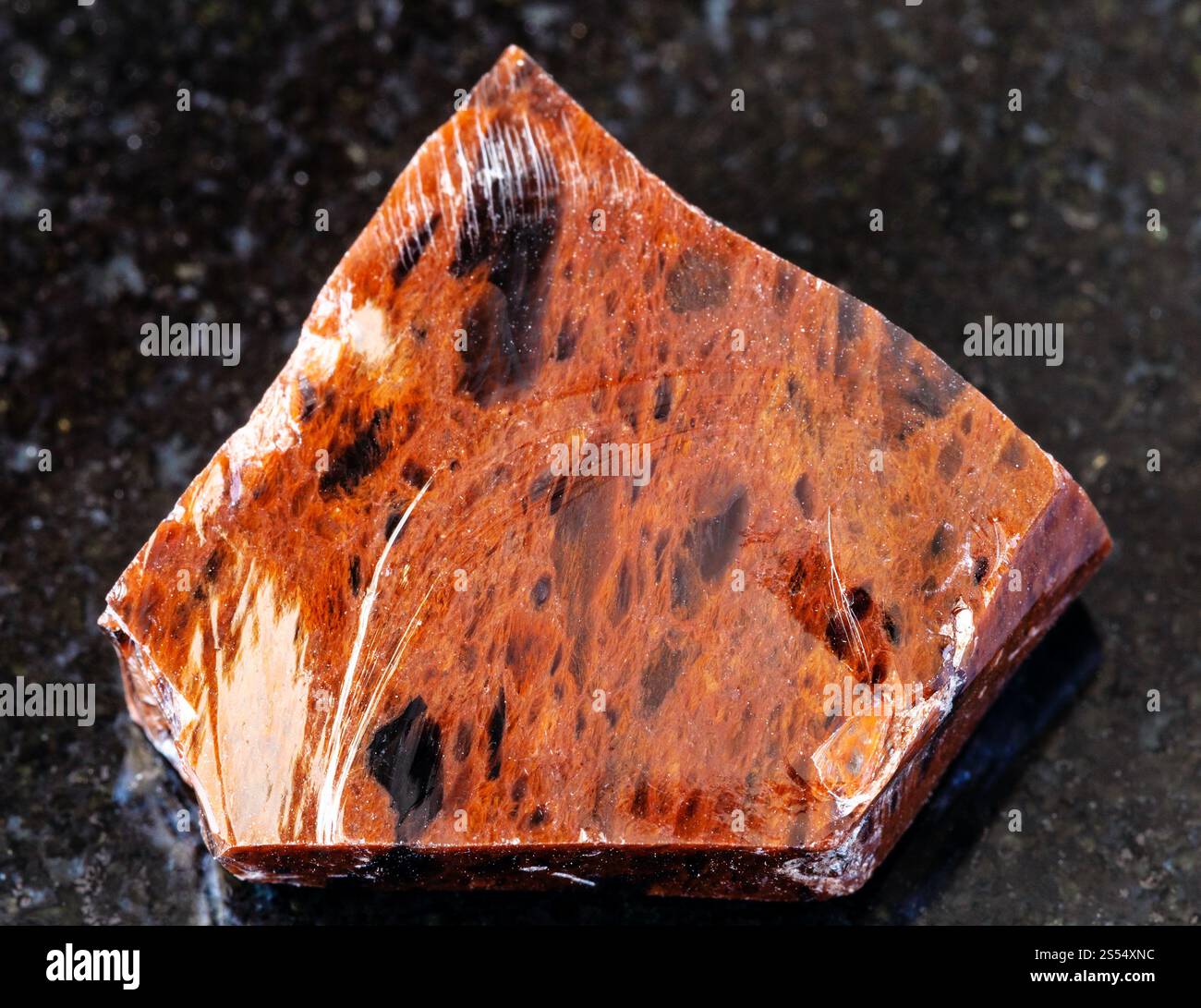 closeup of sample of natural mineral from geological collection - rough ...
