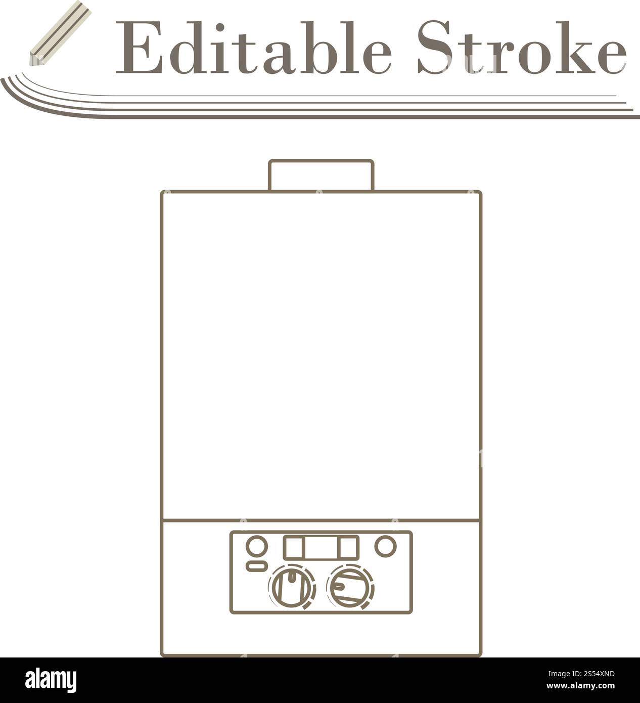 Gas Boiler Icon. Editable Stroke Simple Design. Vector Illustration ...