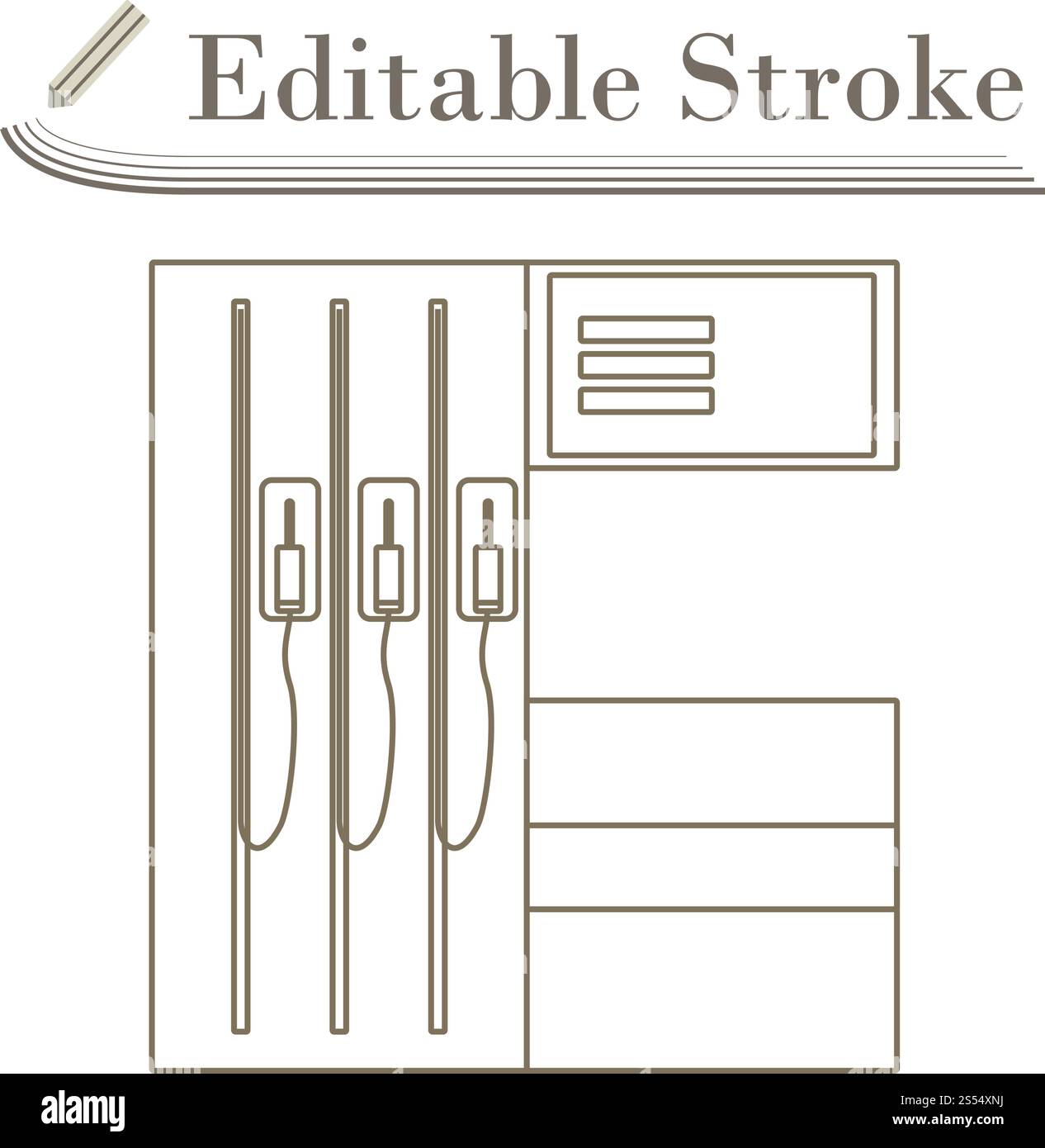 Fuel Station Icon. Editable Stroke Simple Design. Vector Illustration ...