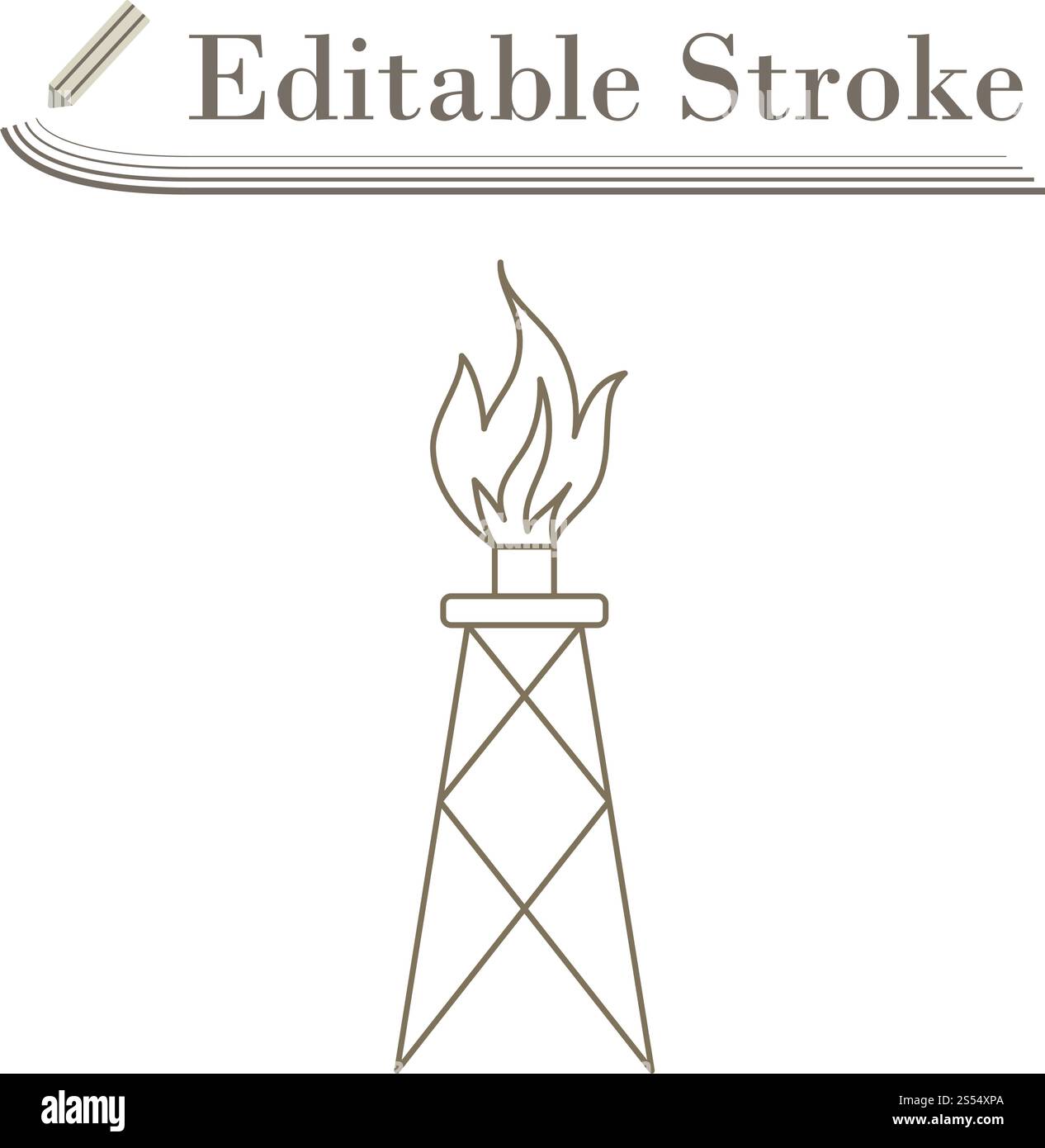 Gas Tower Icon. Editable Stroke Simple Design. Vector Illustration ...