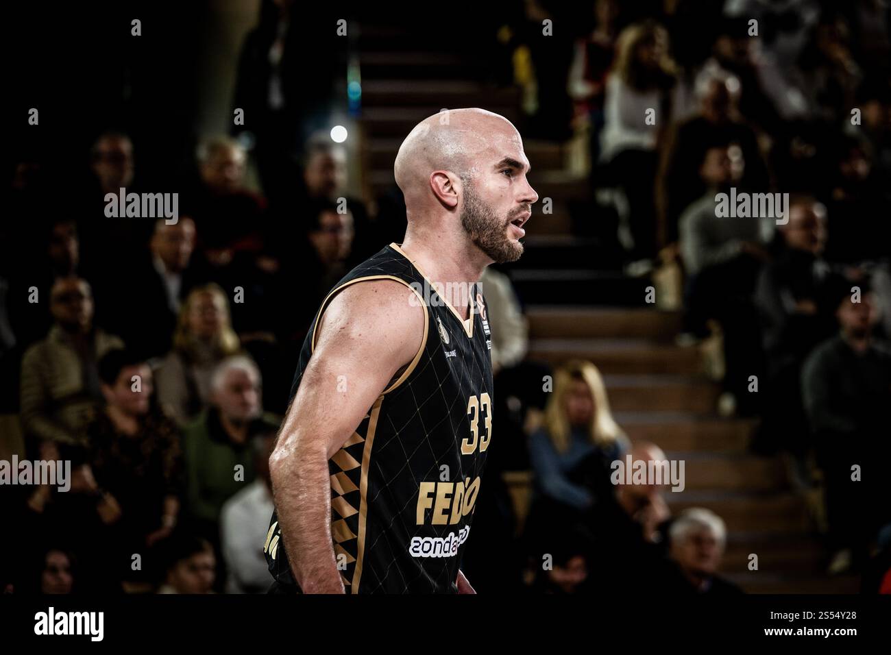 Monaco, Monaco. 09th Jan, 2025. Monaco player #33 Nick Calathes is seen ...