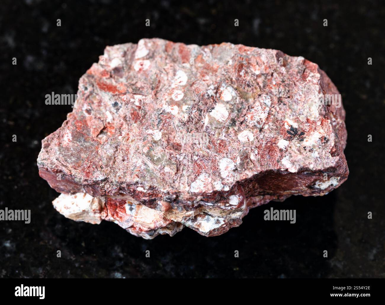 closeup of sample of natural mineral from geological collection - rough ...