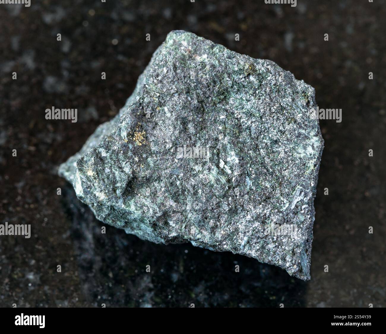 closeup of sample of natural mineral from geological collection - rough ...