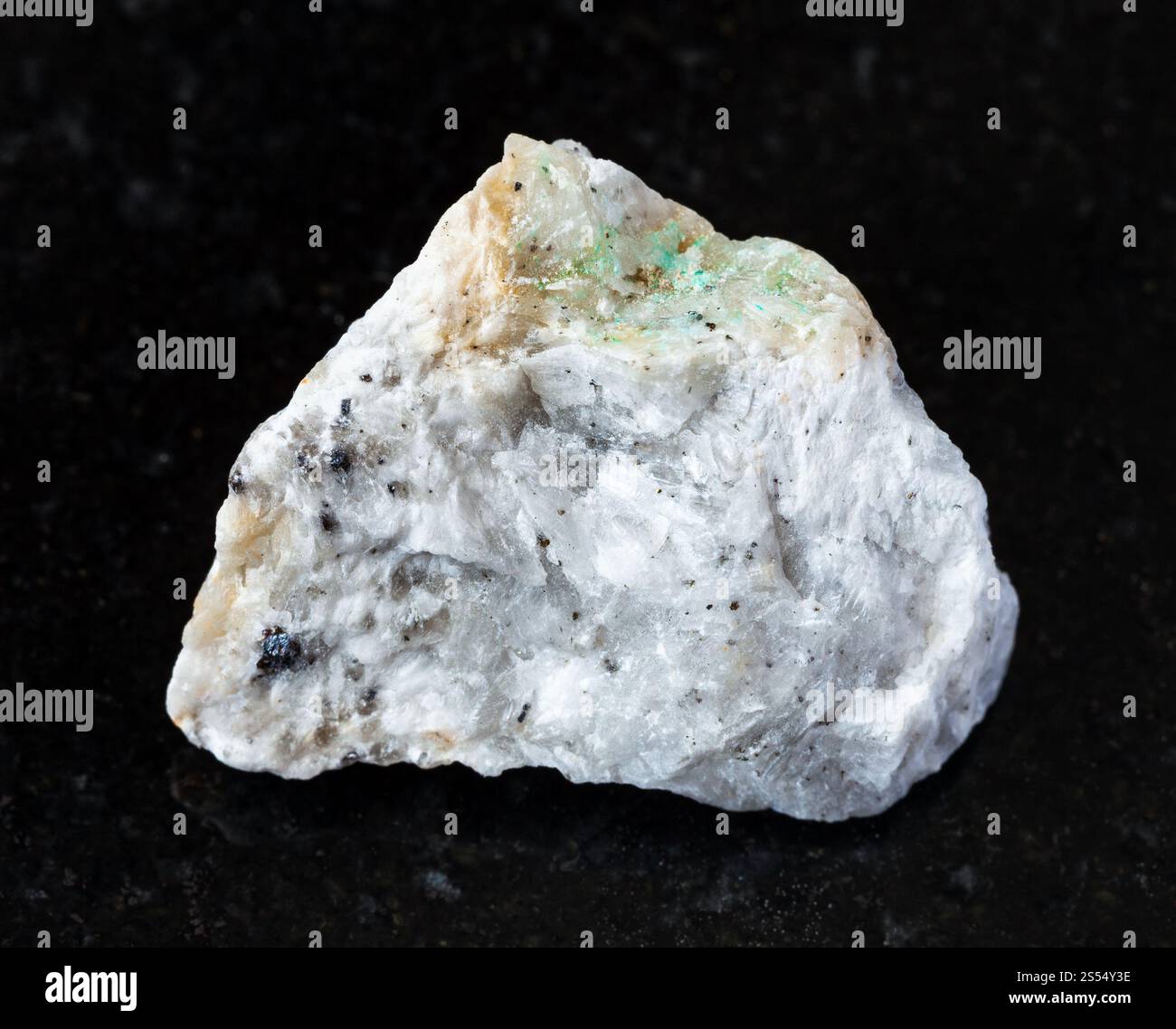 closeup of sample of natural mineral from geological collection - rough ...