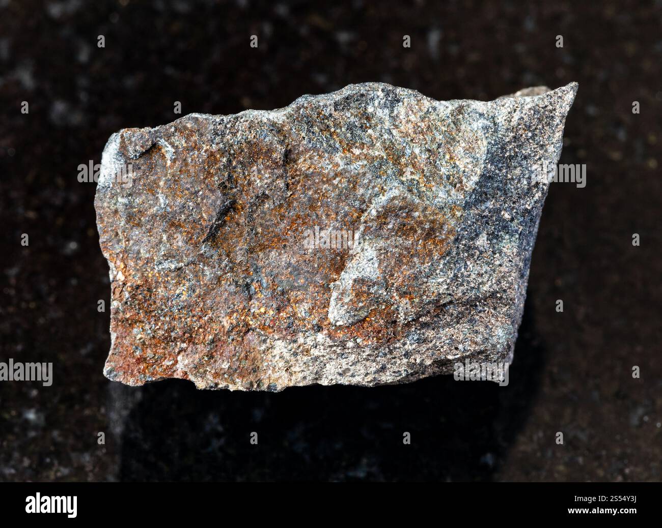 closeup of sample of natural mineral from geological collection - rough ...