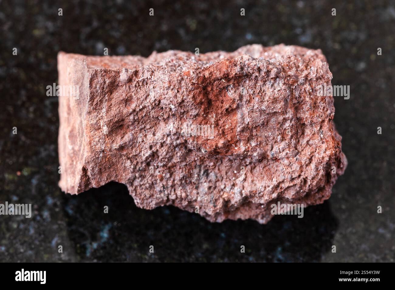 closeup of sample of natural mineral from geological collection ...