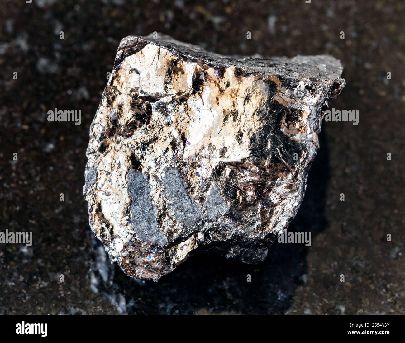 closeup of sample of natural mineral from geological collection ...
