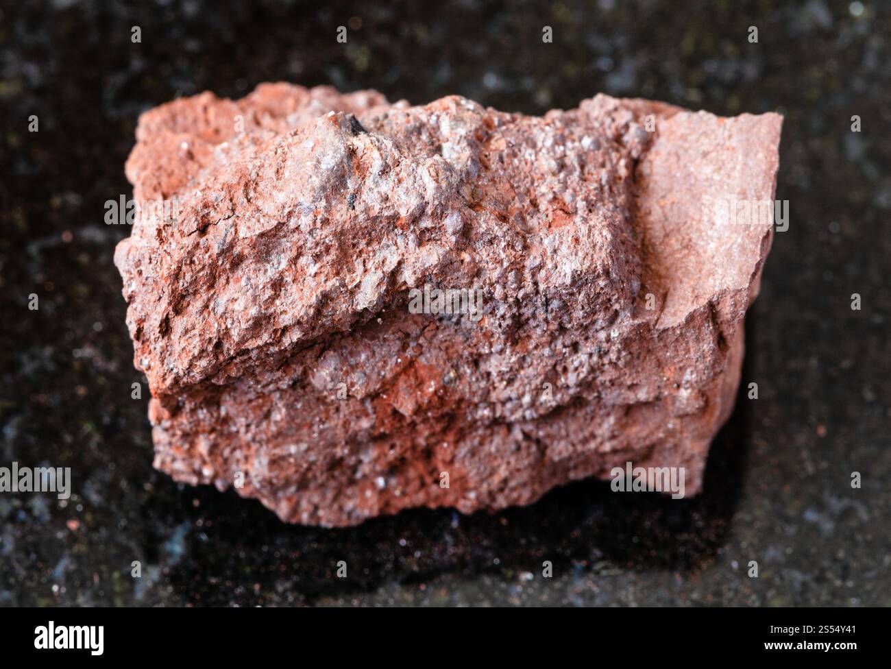closeup of sample of natural mineral from geological collection - rough ...