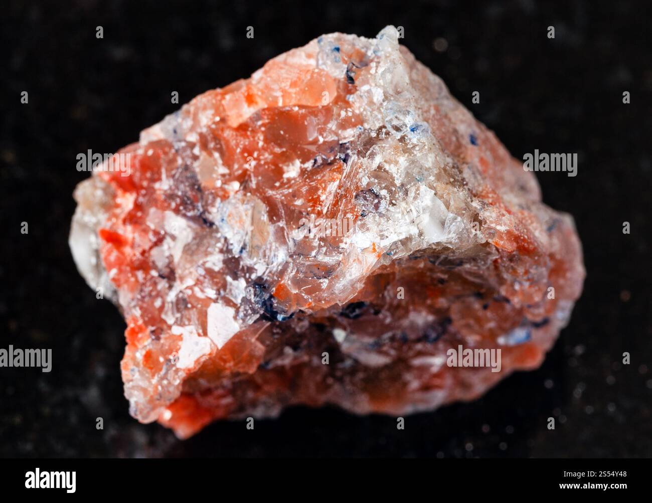 closeup of sample of natural mineral from geological collection ...