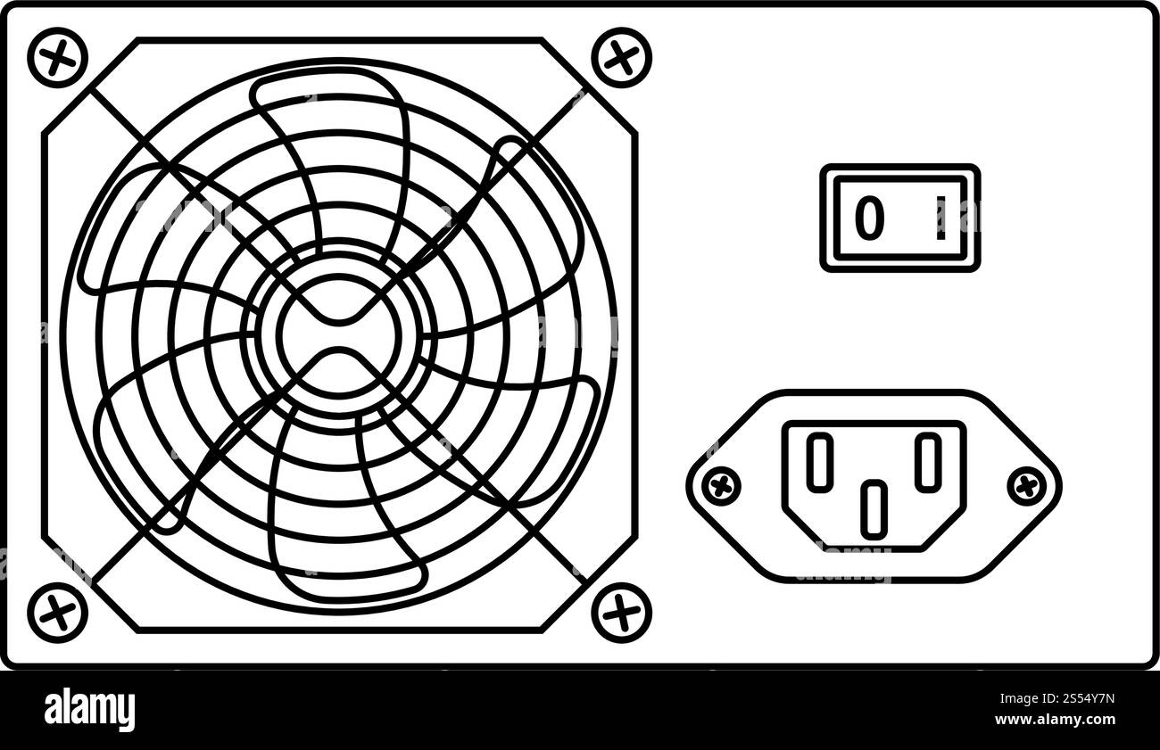 Power Unit Icon. Outline Simple Design With Editable Stroke. Vector ...