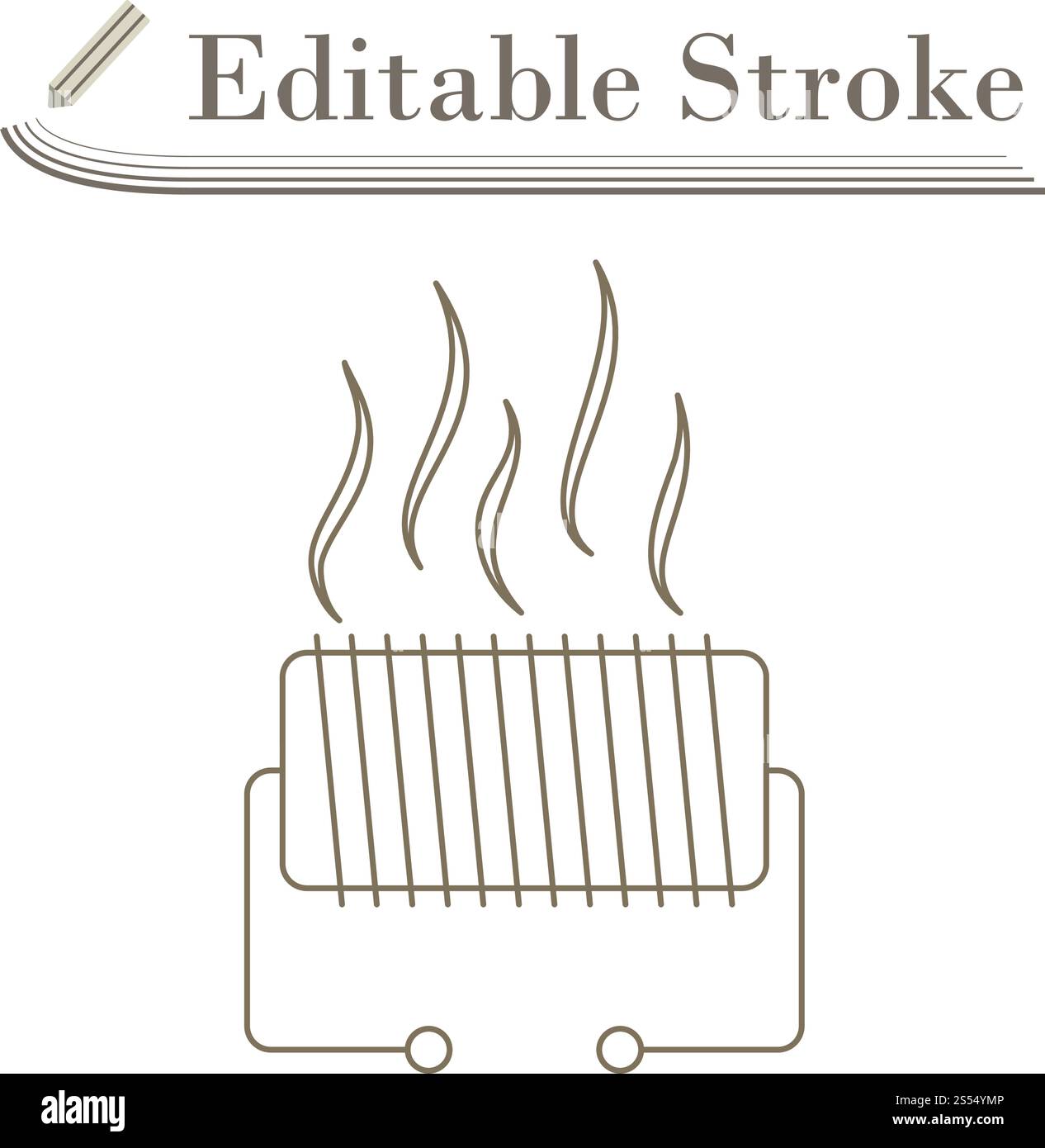 Electrical Heater Icon. Editable Stroke Simple Design. Vector ...