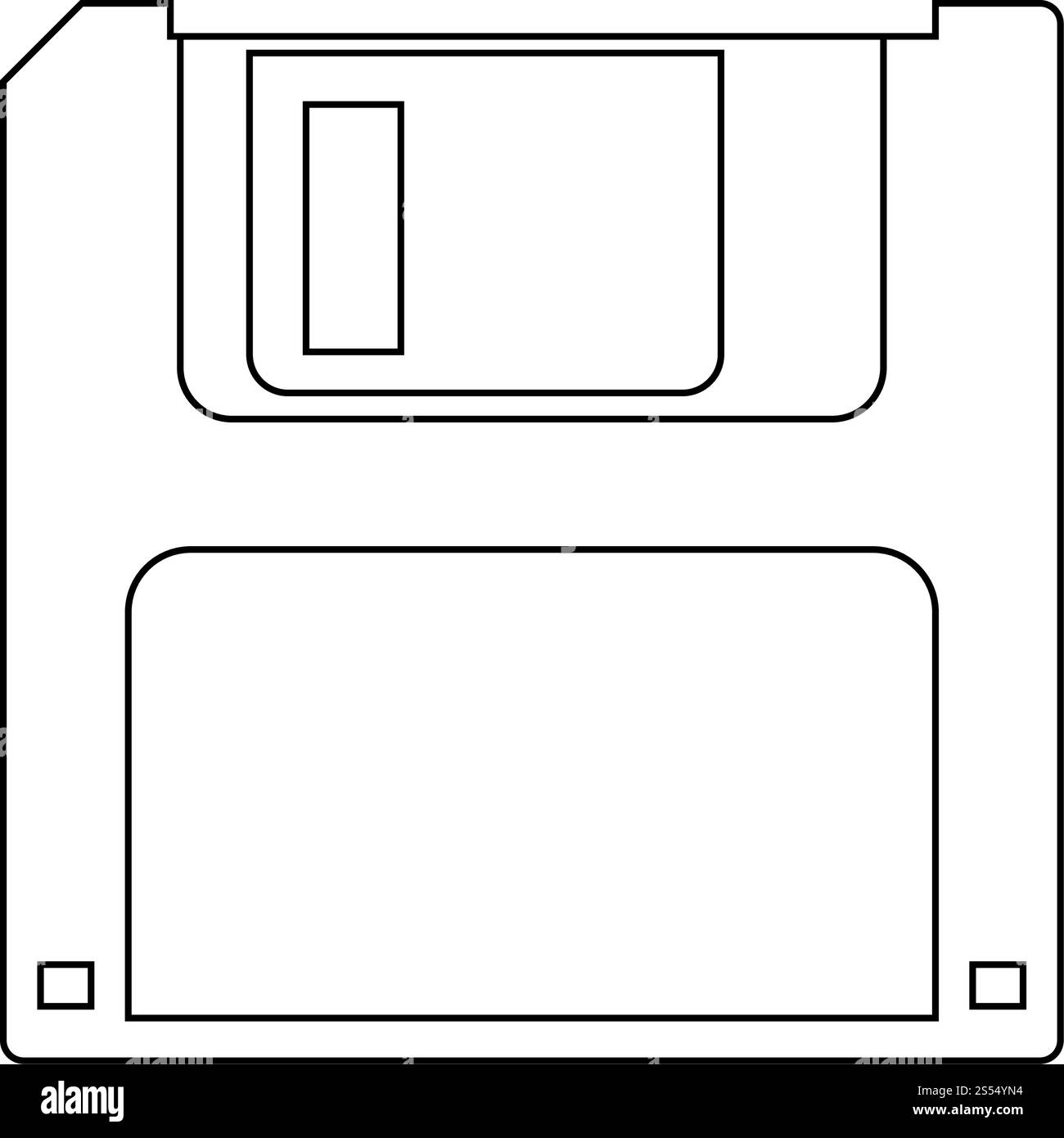 Floppy Icon. Outline Simple Design With Editable Stroke. Vector ...