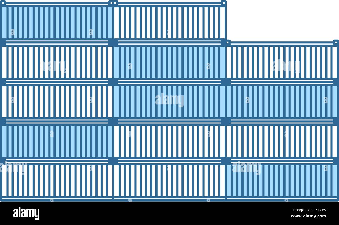 Container Stack Icon. Thin Line With Blue Fill Design. Vector ...