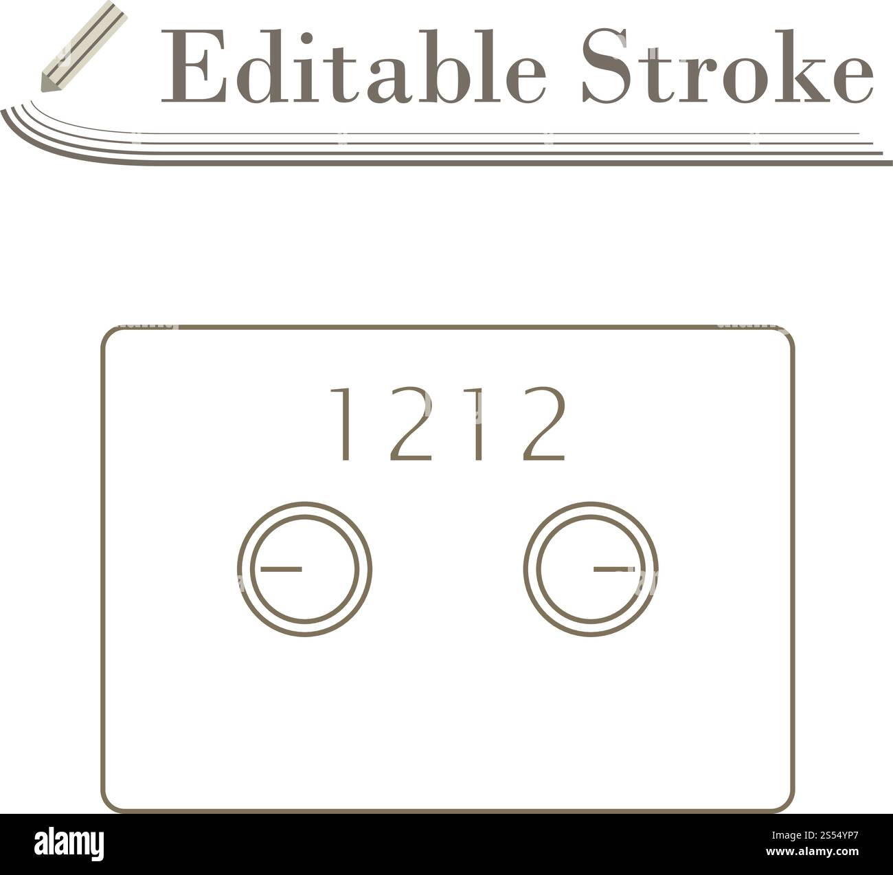 Safe Cell Icon. Editable Stroke Simple Design. Vector Illustration ...