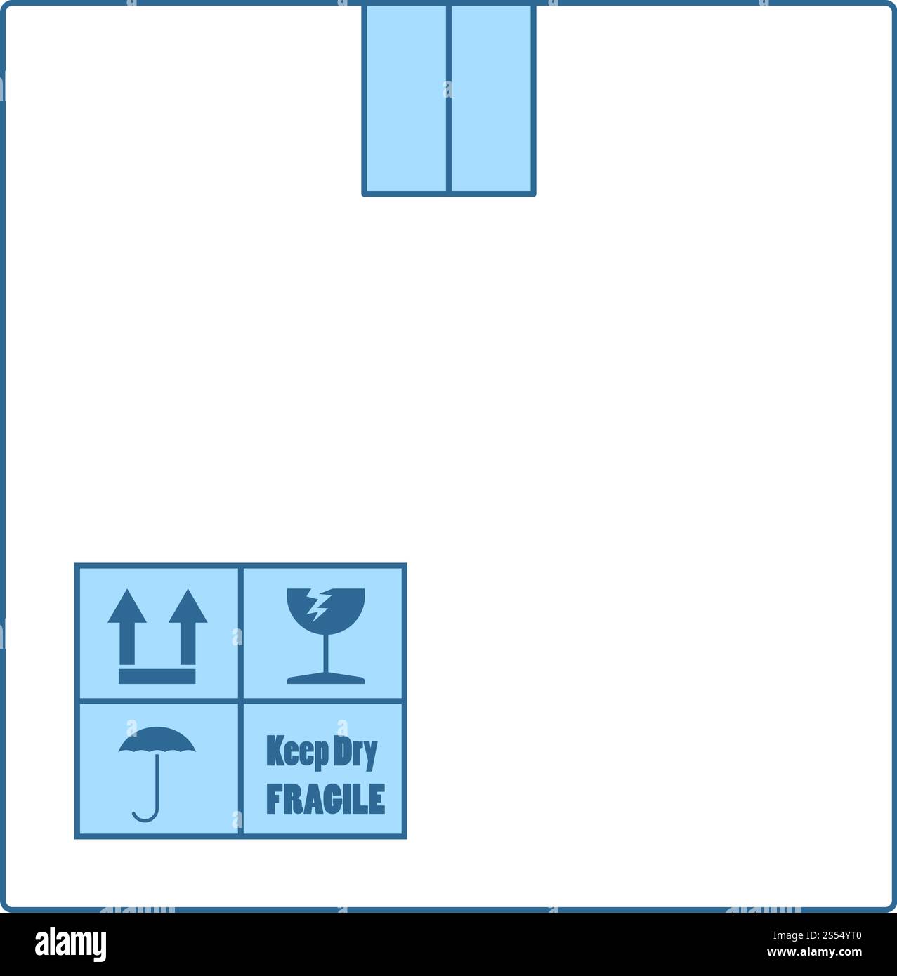 Cardboard Package Box Icon. Thin Line With Blue Fill Design. Vector ...