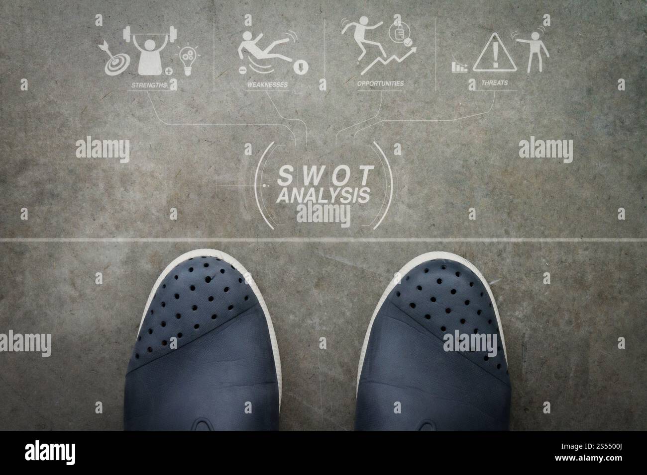 SWOT Analysis virtual diagram with Strengths, weaknesses, threats and ...