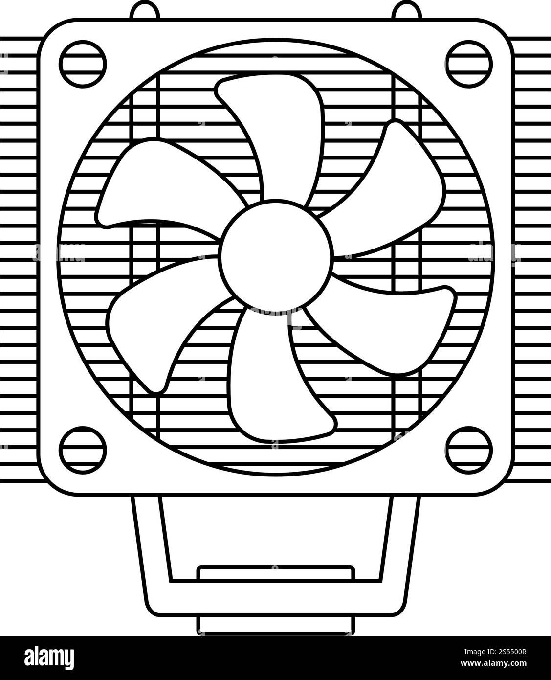 CPU Fan Icon. Outline Simple Design With Editable Stroke. Vector ...