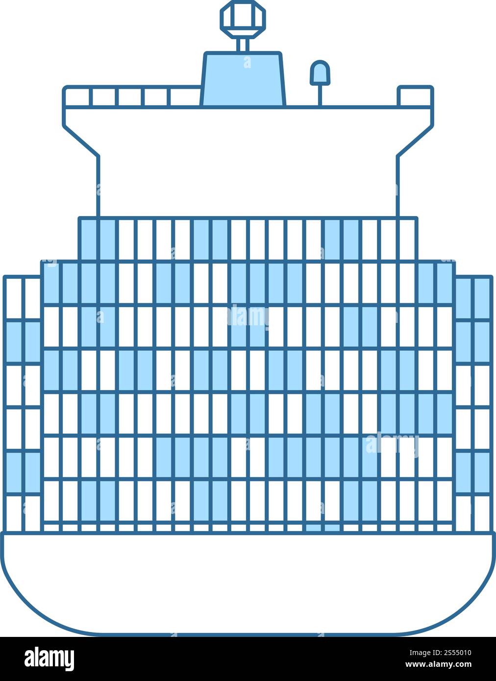 Container Ship Icon. Thin Line With Blue Fill Design. Vector ...