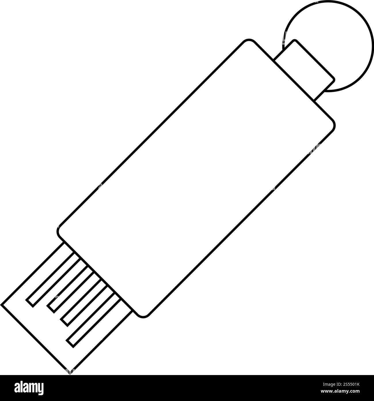 USB Flash Icon. Outline Simple Design With Editable Stroke. Vector ...