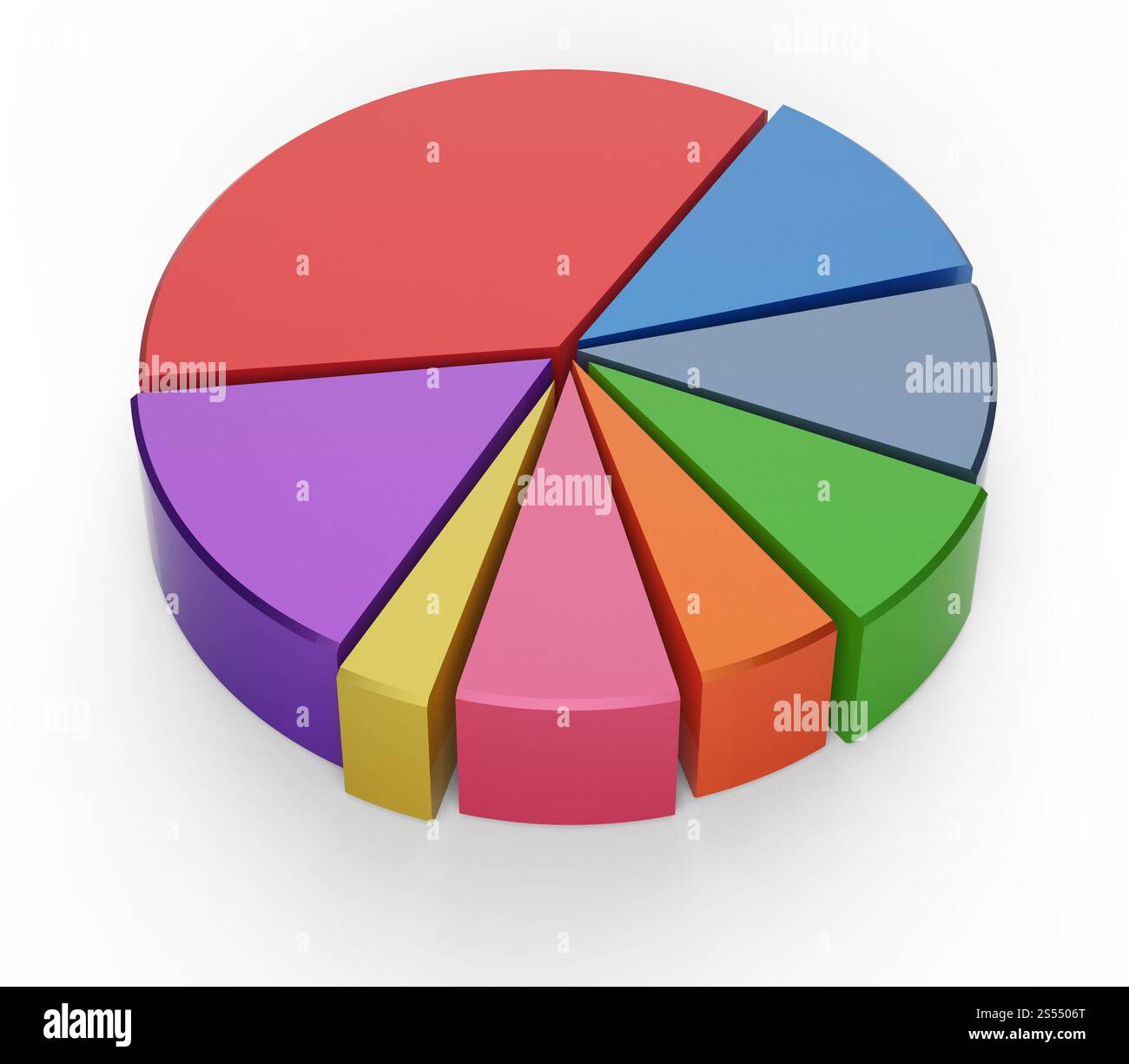 set of different pie chart on isolated background Stock Photo - Alamy