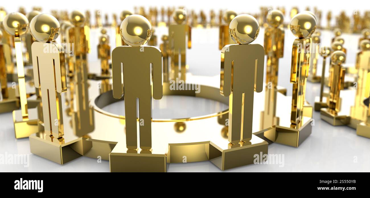 Model of 3d figures on connected cogs as leadership concept Stock Photo ...