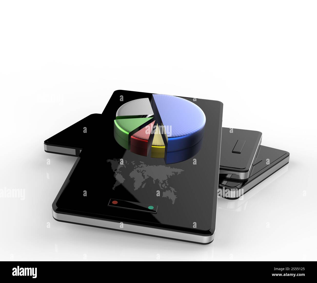 3d mobile phone smart phone and chart pie as concept Stock Photo - Alamy