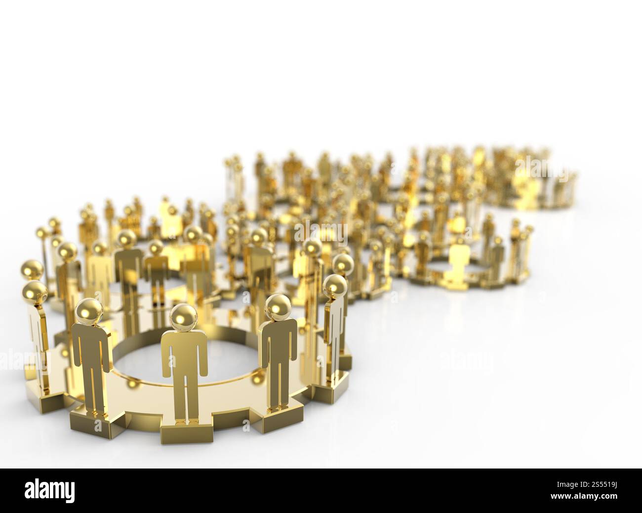 Model of 3d figures on connected cogs as industry concept Stock Photo ...