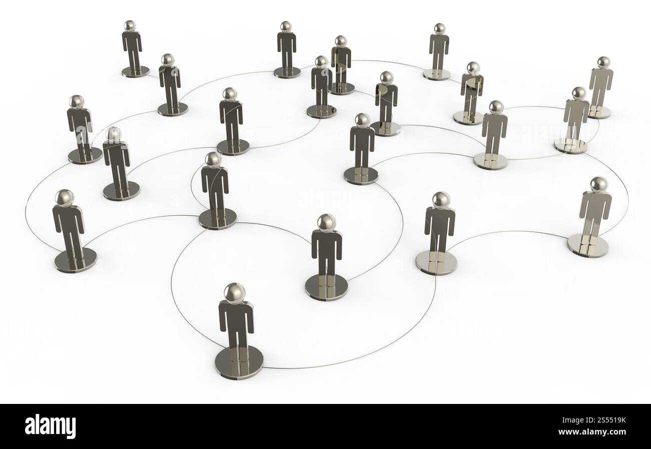 social network human 3d on world map as concept Stock Photo - Alamy