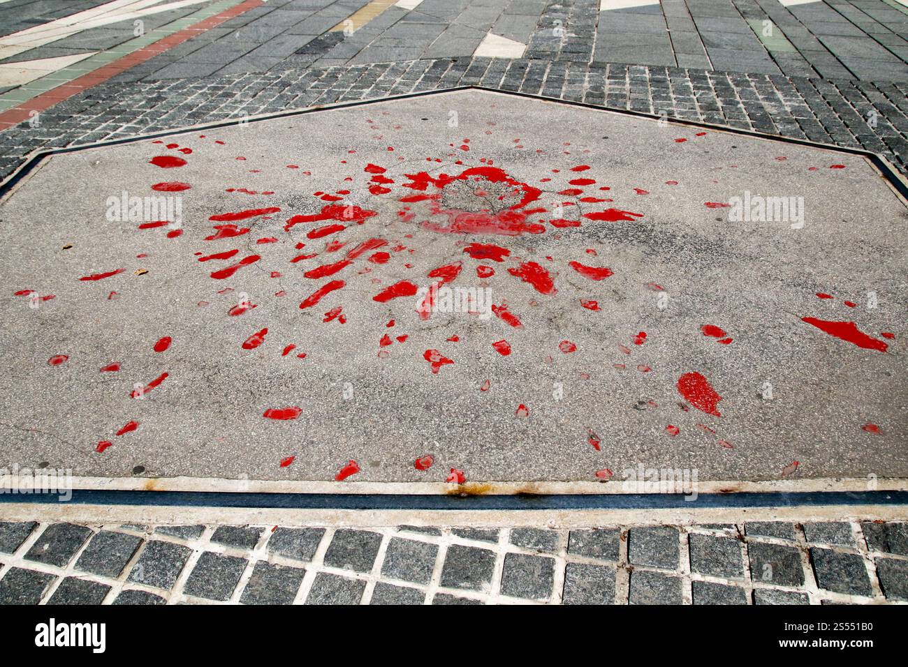 A Roses of Sarajevo in Veliki Park, Sarajevo, Bosnia Stock Photo - Alamy