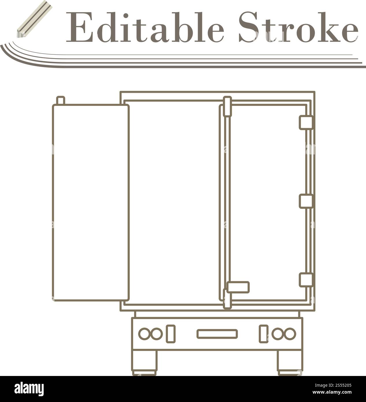 Truck Trailer Rear View Icon. Editable Stroke Simple Design. Vector ...