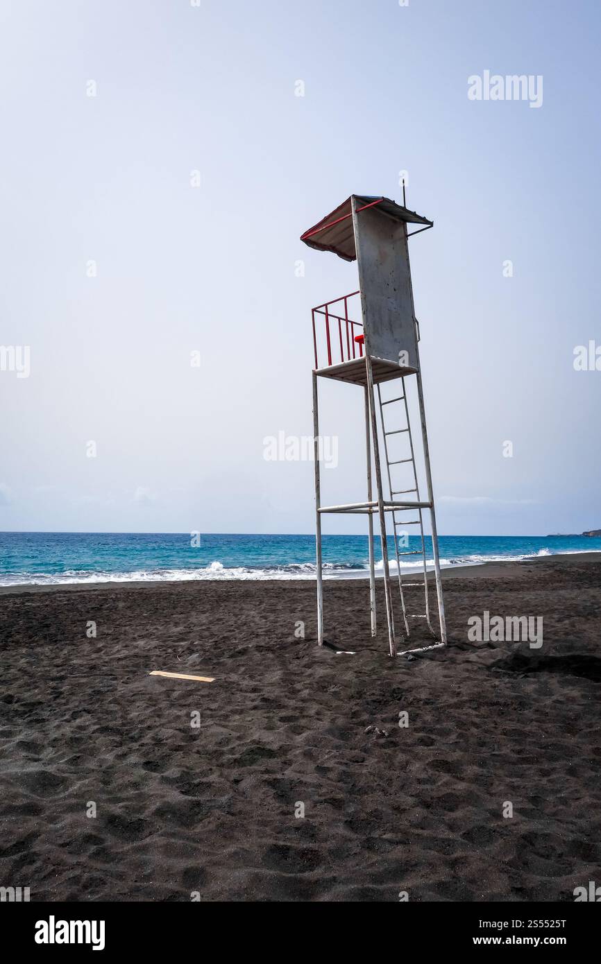 Lifeguard tower chair in Fogo Island, Cape Verde, Africa. Lifeguard ...