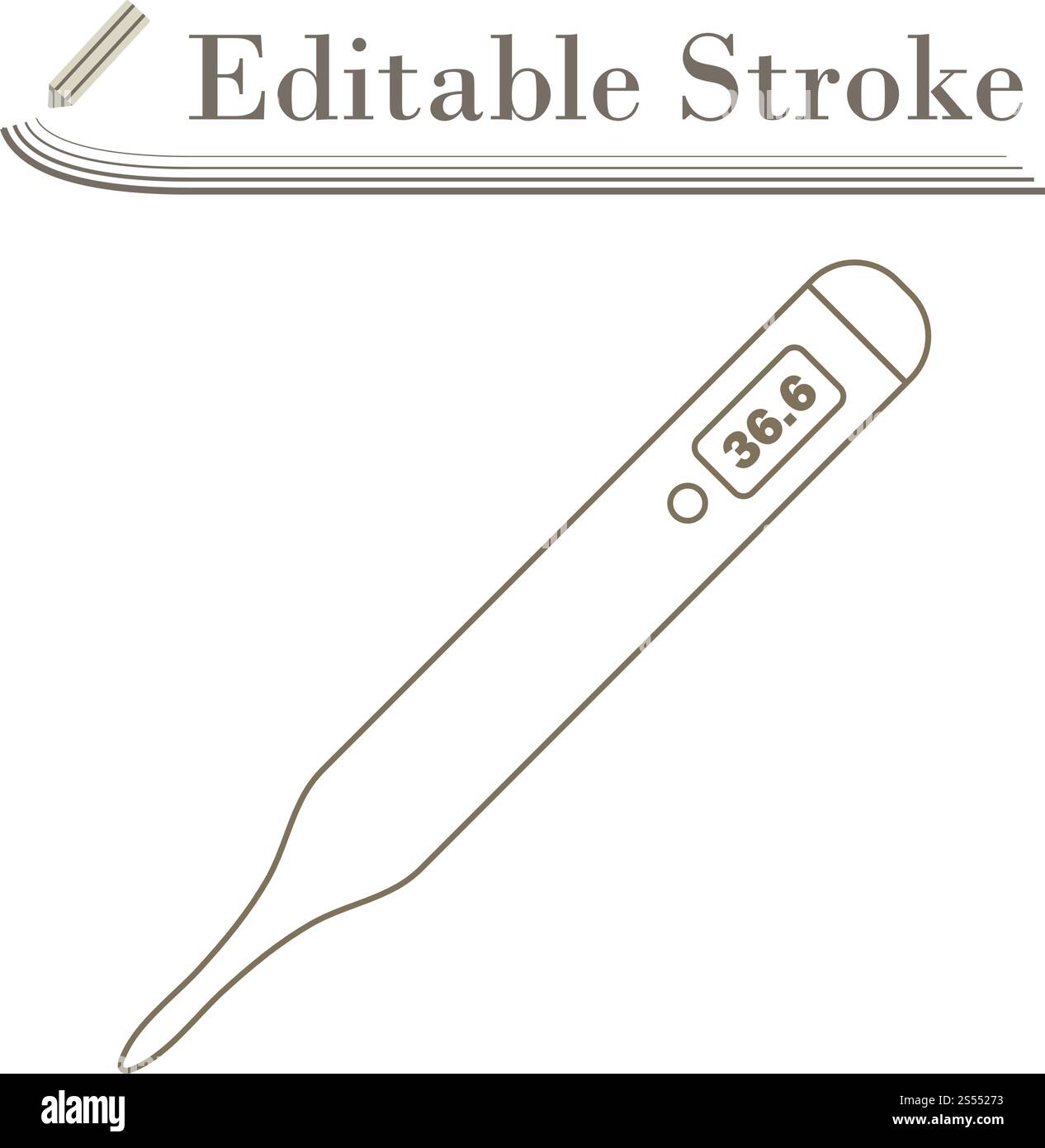 Medical Thermometer Icon. Editable Stroke Simple Design. Vector ...