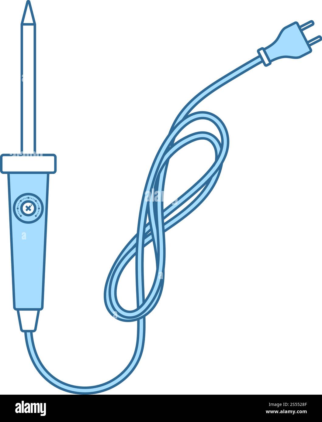 Soldering Iron Icon. Thin Line With Blue Fill Design. Vector ...
