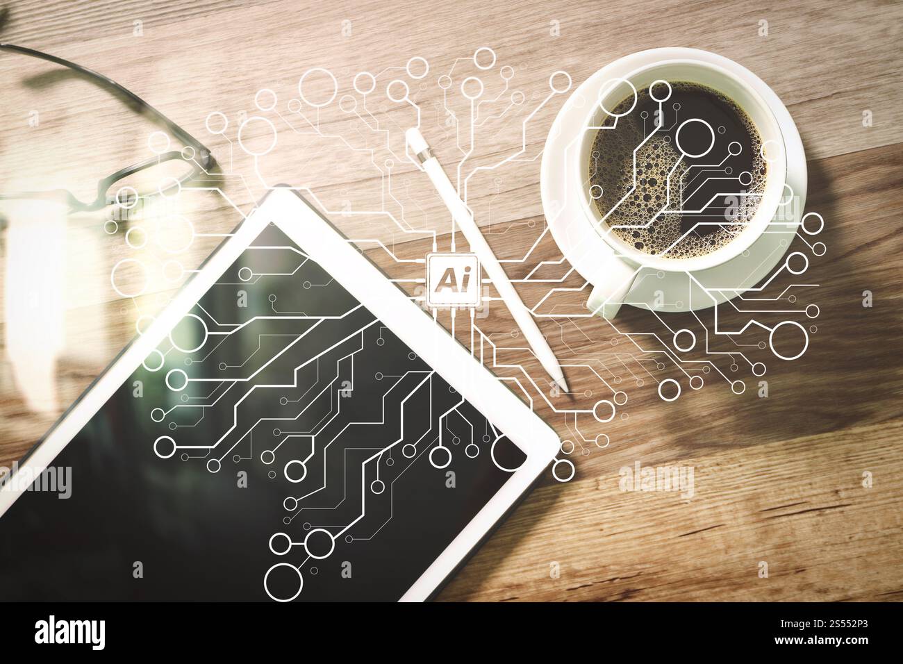 Artificial Intelligence (AI),machine learning with data mining technology on virtual dachboard ...