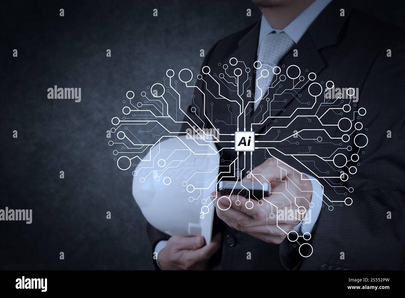Artificial Intelligence (AI),machine learning with data mining technology on virtual dachboard ...