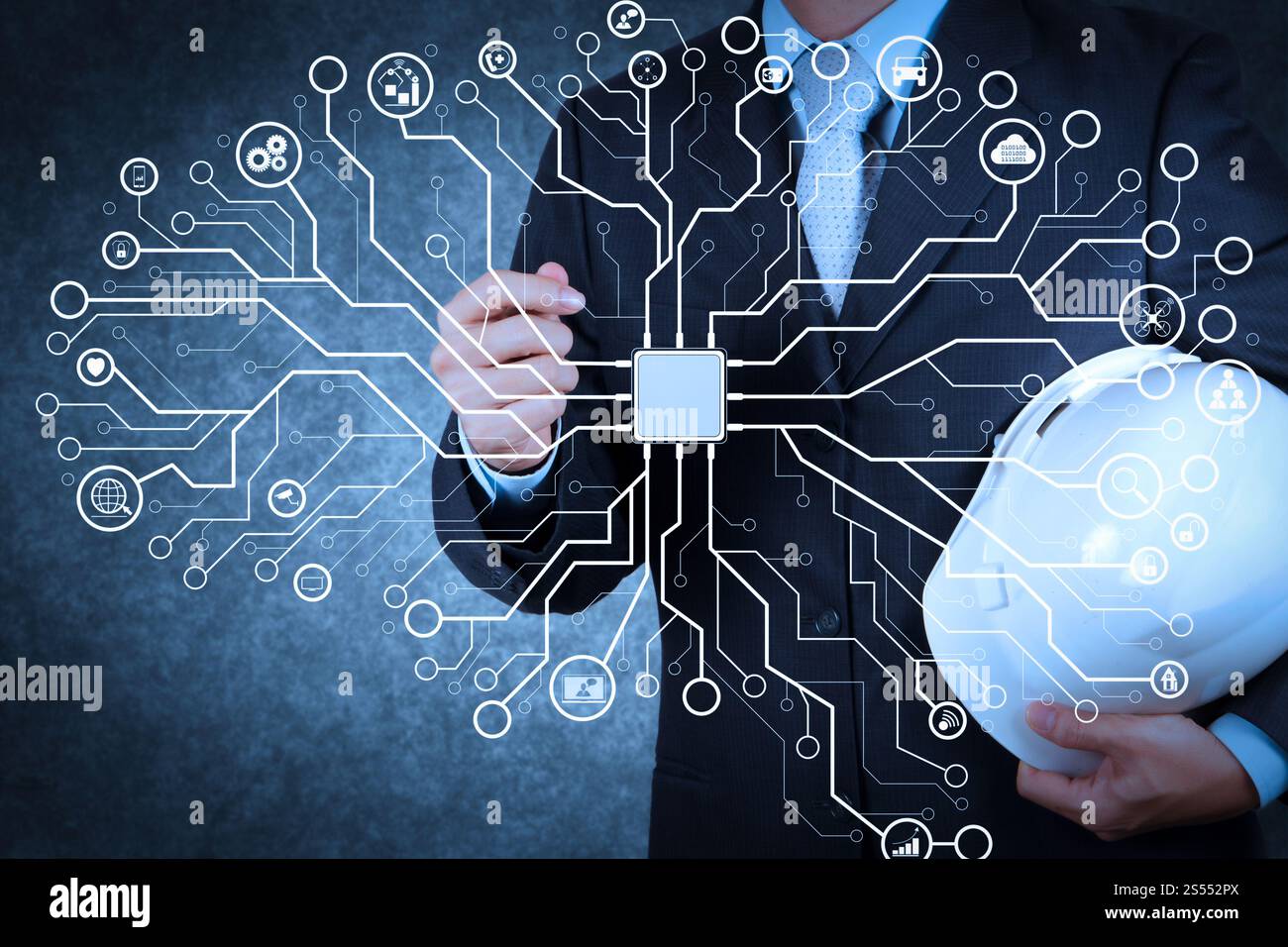 Businessman working digital ai neural hi-res stock photography and images - Alamy