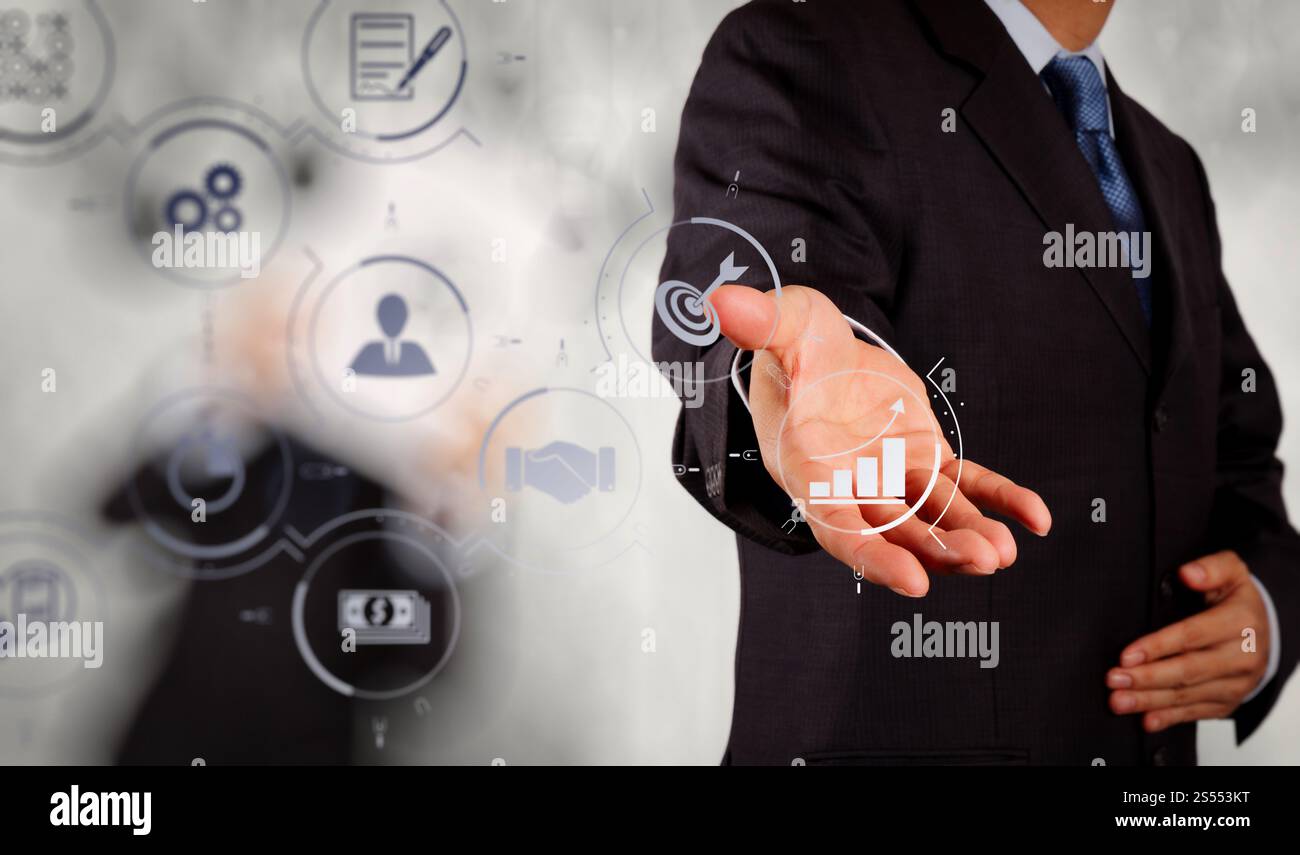 Business process management with workflow automation diagram and gears ...