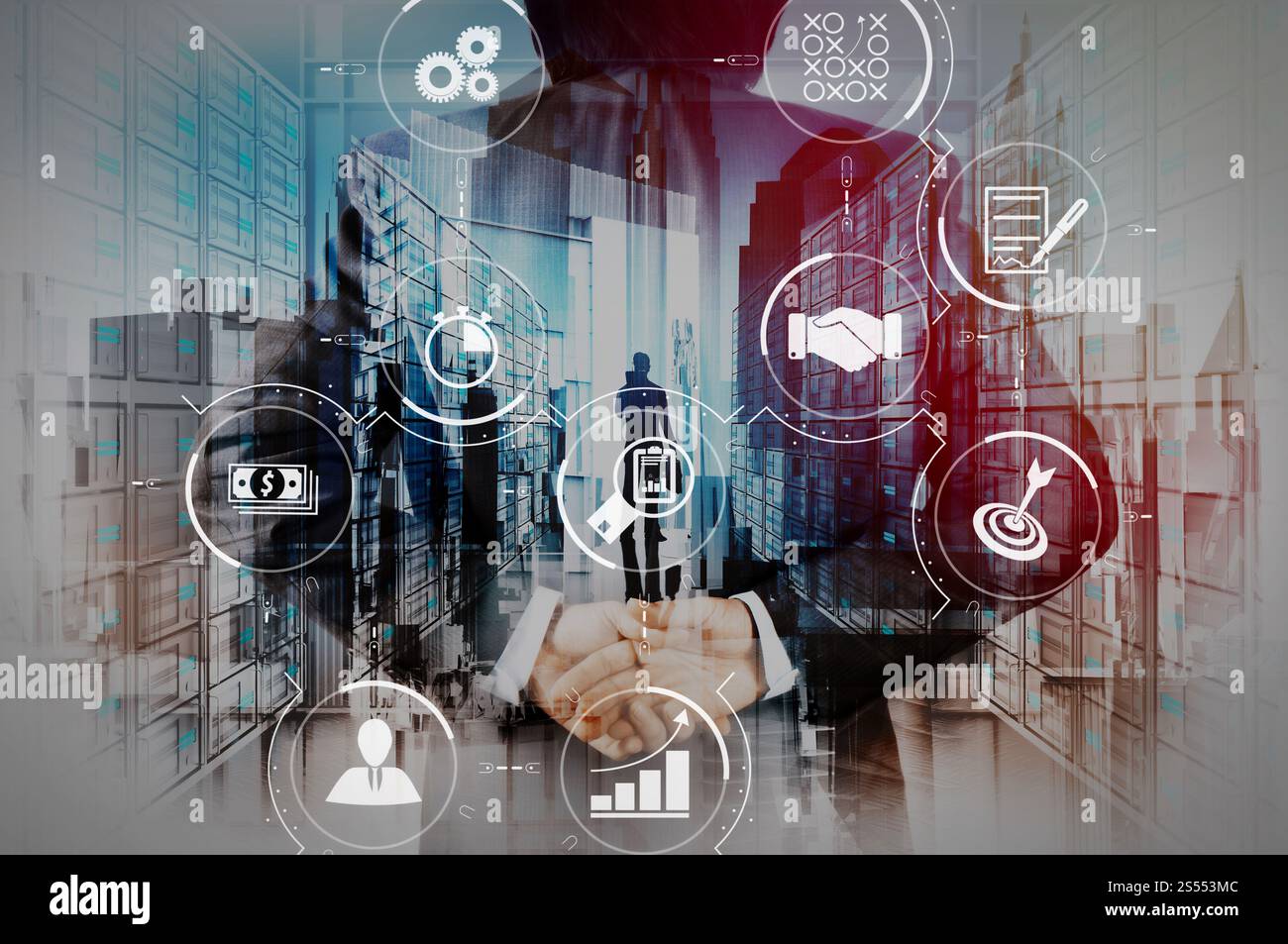Business process management with workflow automation diagram and gears ...