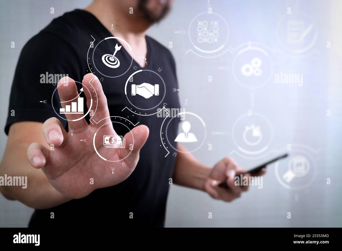 Business process management with workflow automation diagram and gears ...